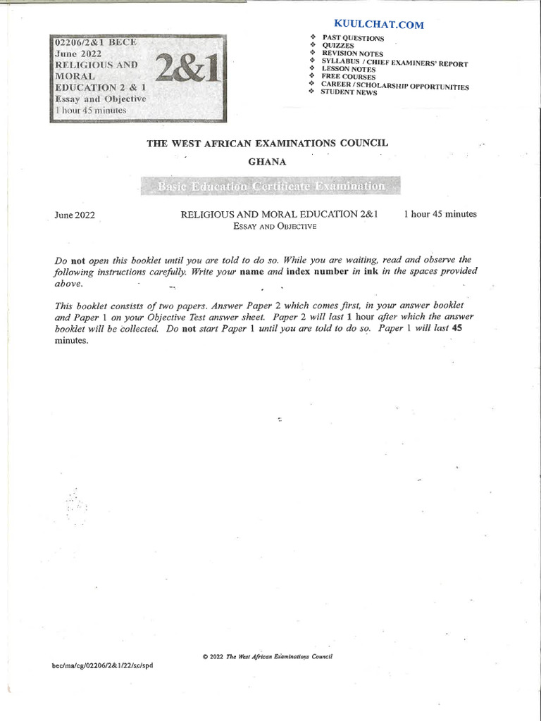 Bece 2022 Rme | PDF