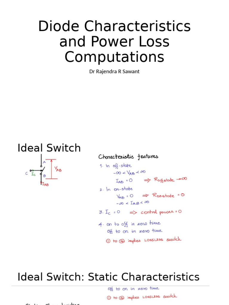 Diode Characteristics and Power Losses | PDF