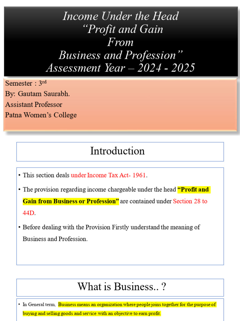 Income Tax on Business Profits | PDF | Expense | Tax Deduction