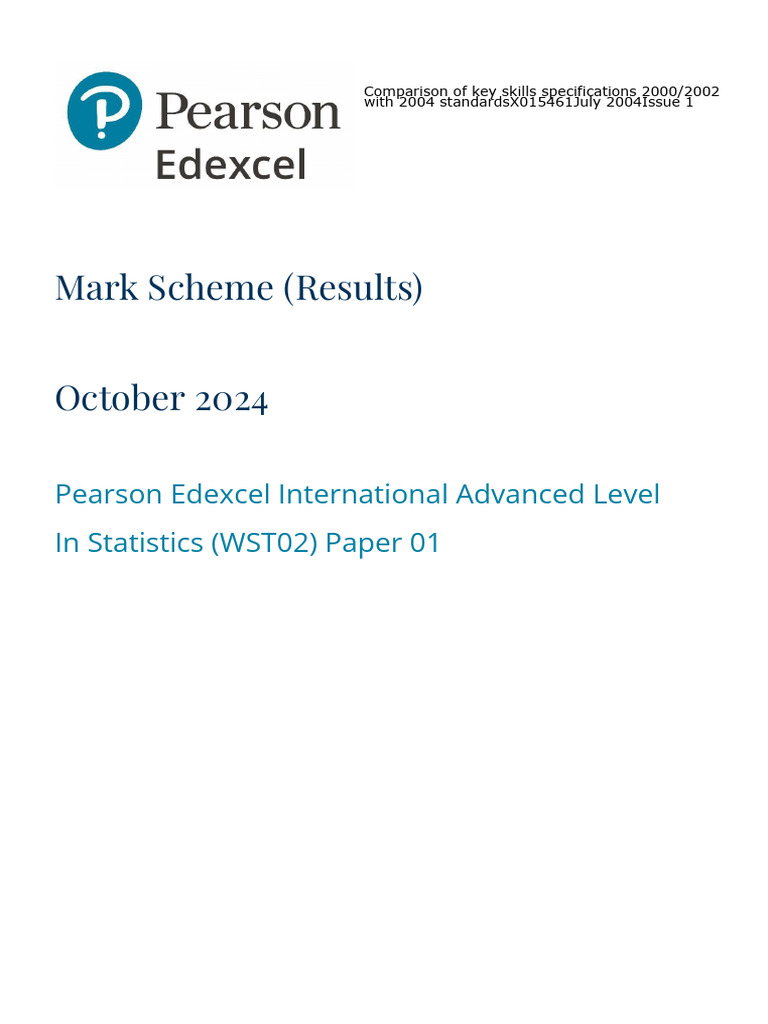 Mark Scheme (Results) October 2024: Pearson Edexcel International ...