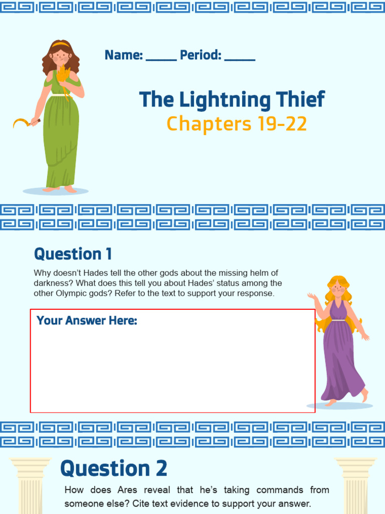 Lightning Thief Chapters 19-22 | PDF