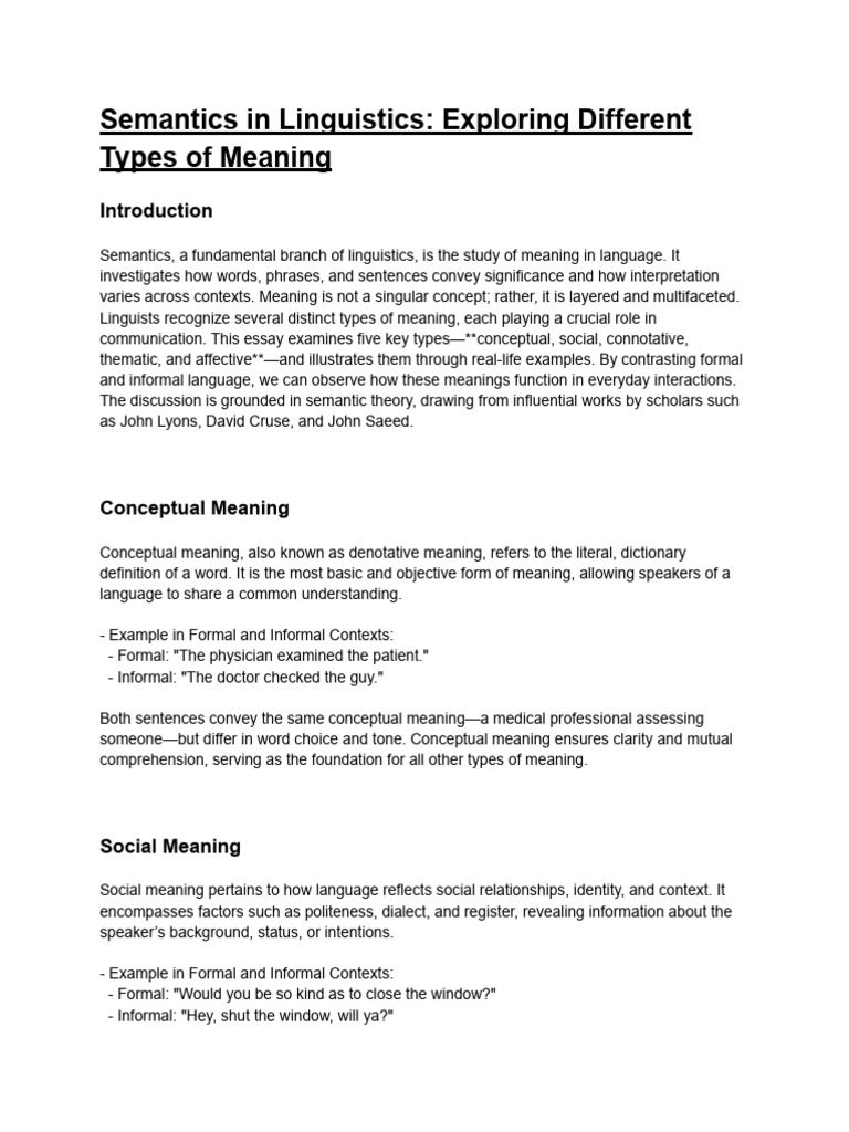 s4 Summative Evaluation in Linguistics Ans | PDF | Semantics | Linguistics