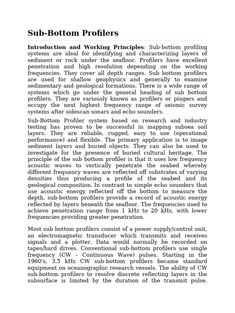 Lecture 4 Year 5 - Sub Bottom Profilers - Revised 22 May 2025 | PDF ...
