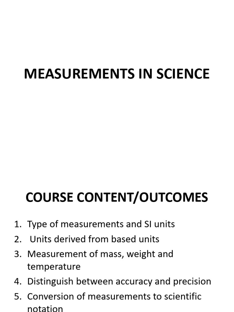 Unit 1 Measurements in Science | PDF | Significant Figures | Measurement