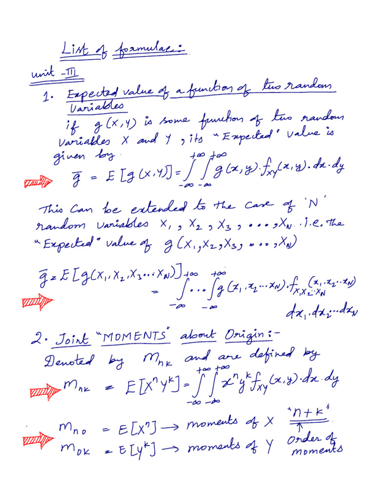 List of Formulae Unit3 | PDF