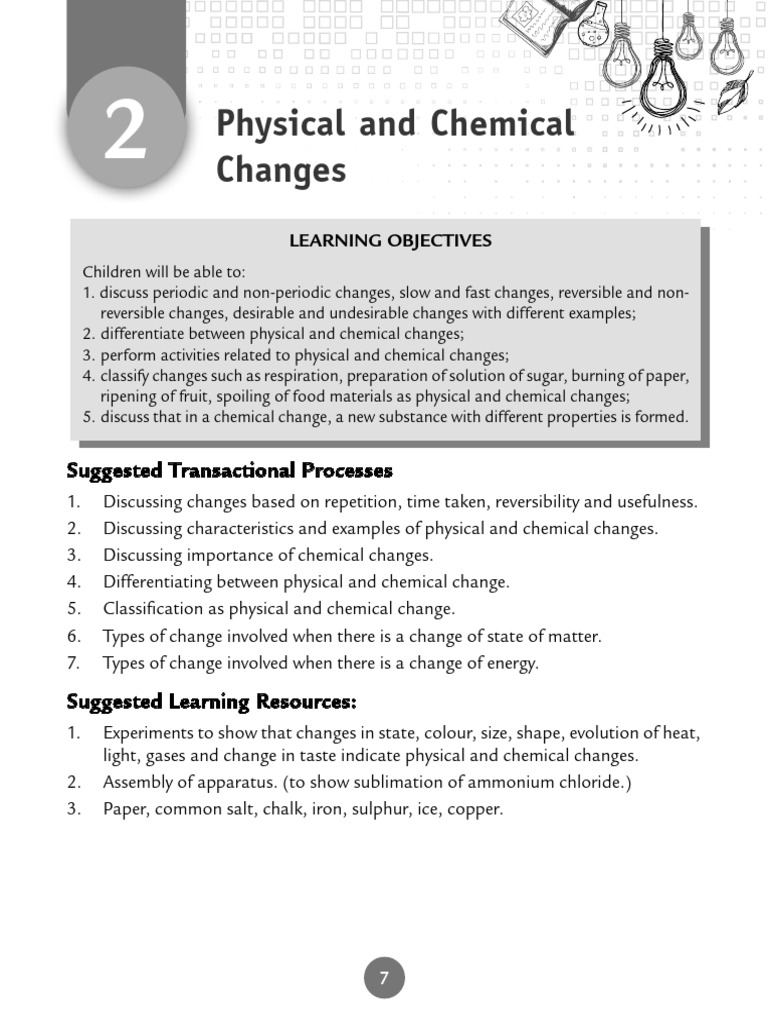 CH 2 Physical and Chemical Changes | PDF | Water | Chemical Reactions