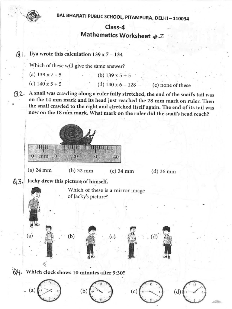 Bridge Worksheets Class IV | PDF | Sun