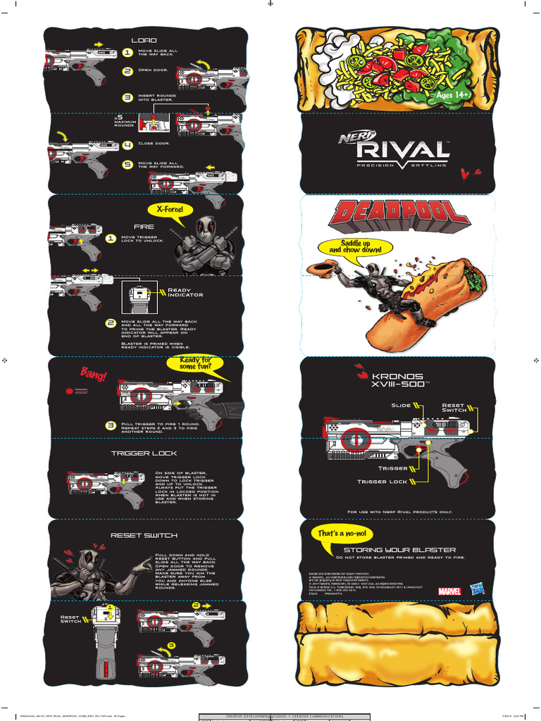 E5602 - en Us - Deadpool Nerf Rival Blaster - Kronos XVIII 500 With Deadpool X Force Deco Foam ...