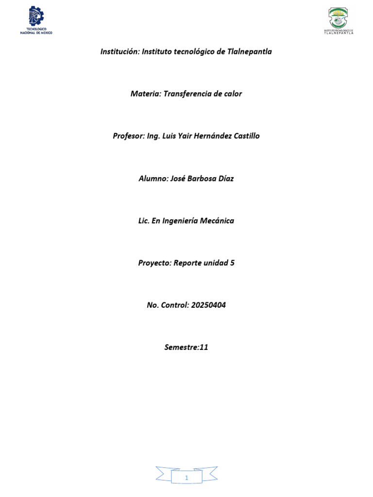 TAREA TRANSFE U5 | PDF | Convección | Capa límite