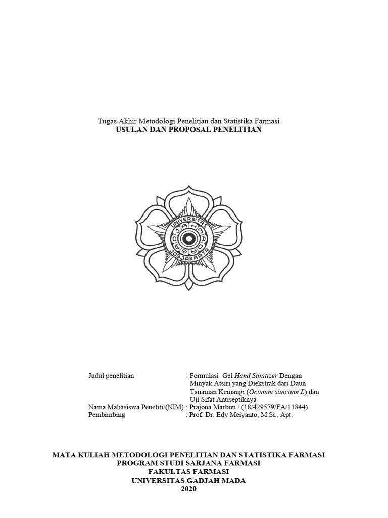 Formulasi Gel Hand Sanitizer Dengan Minyak Atsiri Yang Diekstrak Dari ...