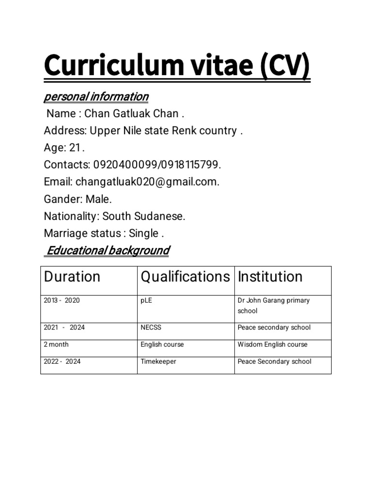 Curriculum Vita | PDF