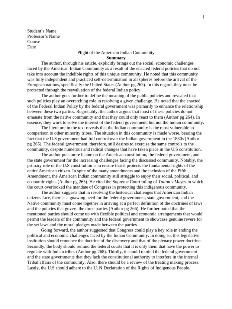 Challenges Facing American Indians | PDF | Native Americans In The ...
