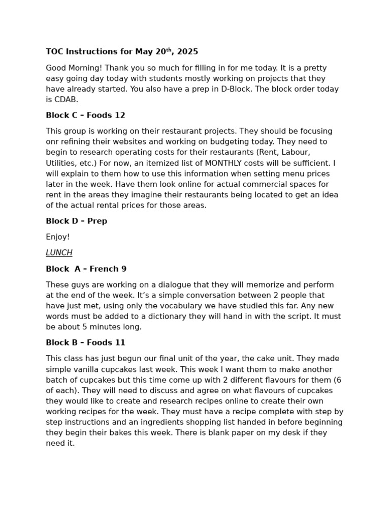 TOC Notes May 20 | PDF