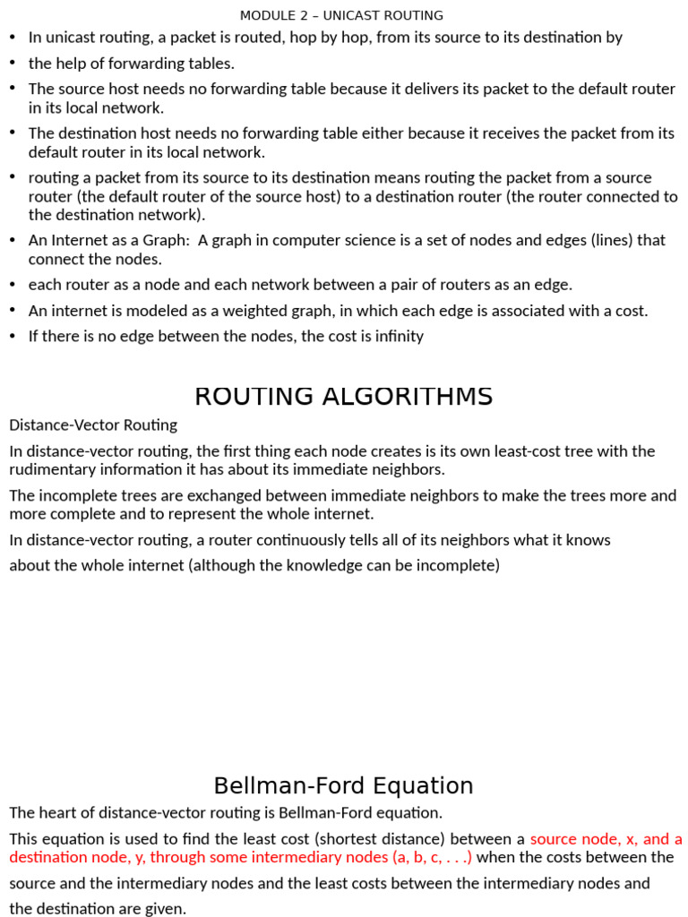 Module 2 - Unicast Routing | PDF | Routing | Multicast