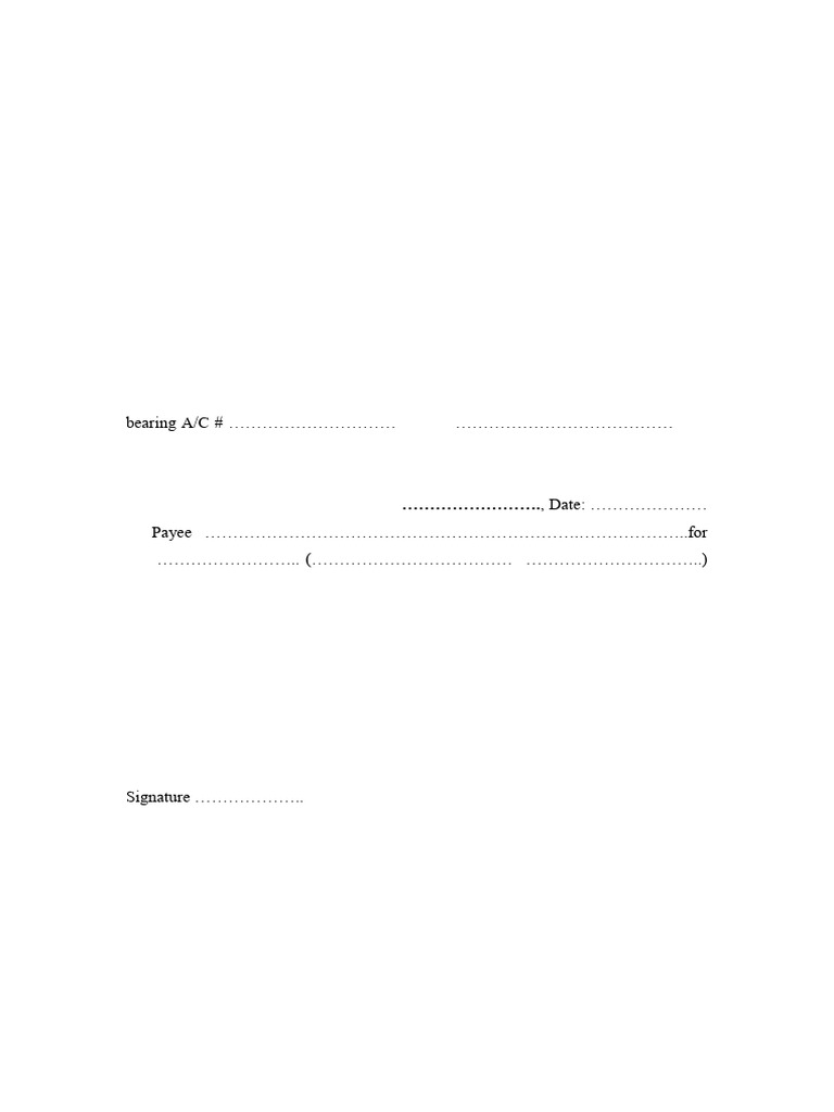 Positive Pay Instruction for Cheque | PDF