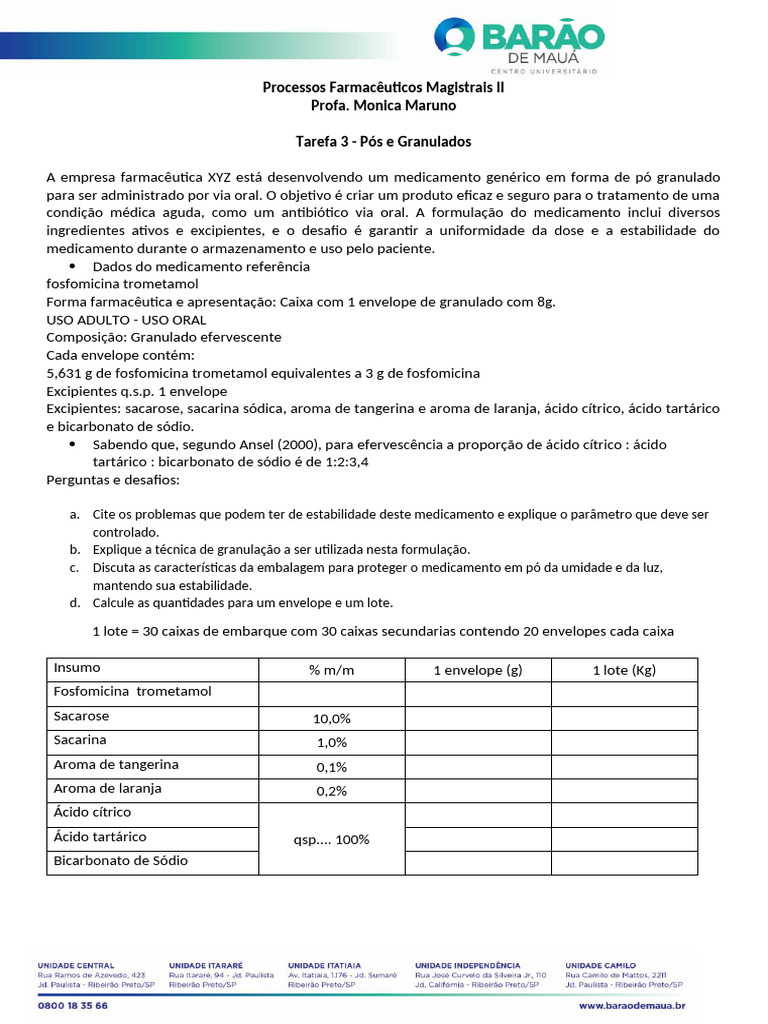 Tarefa 3 - Pós e Granulados | PDF