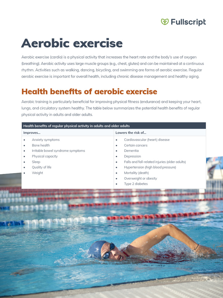 Aerobic Exercise For Health and Wellness - Educational Handout | PDF ...