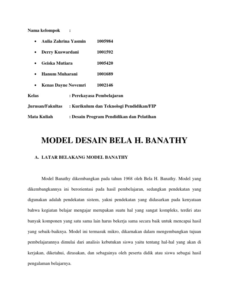 Model Banathy | PDF | Bisnis