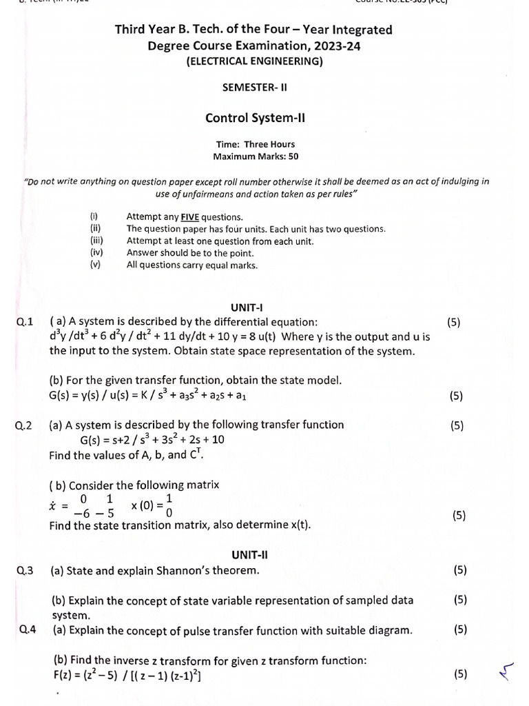 Control System II | PDF