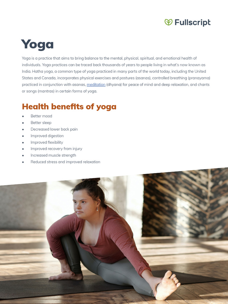An Introduction To Yoga For Fitness and Lifestyle Wellness | PDF ...