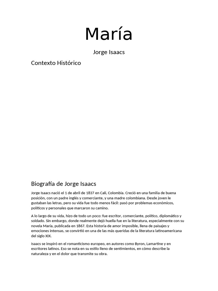 María - Jorge Isaacs | PDF