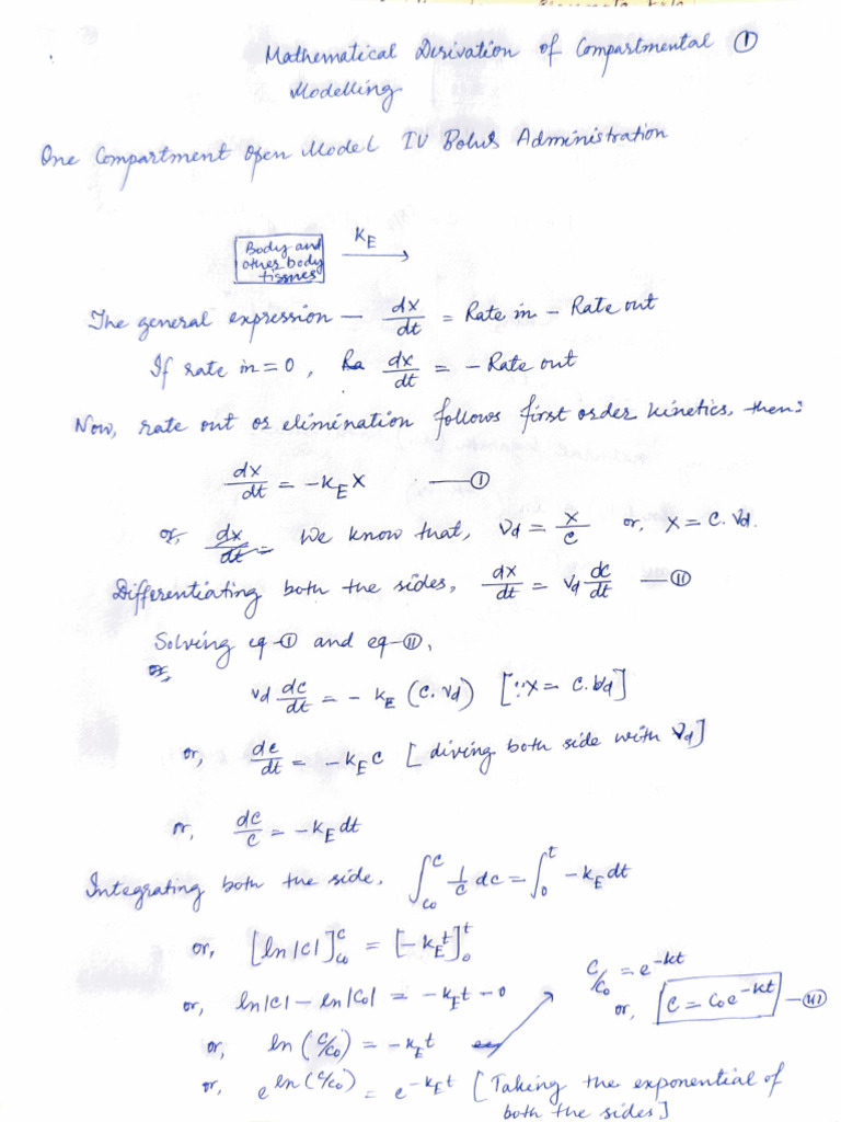 One Compartment Model | PDF