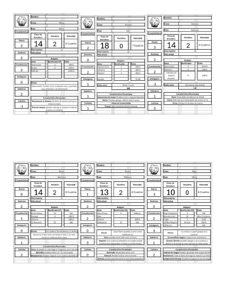 Fichas Base Evento | PDF