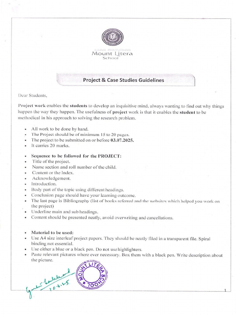 Project and Case Studies Guidelines Geography Grade 10 | PDF