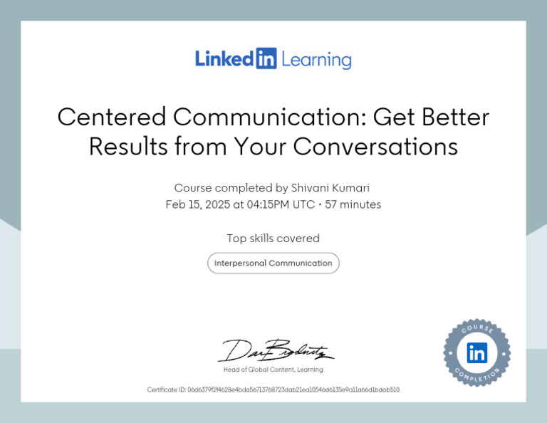 CertificateOfCompletion - Centered Communication Get Better Results ...