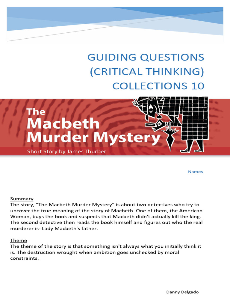 The Macbeth Murder Guiding Questions | PDF | Macbeth