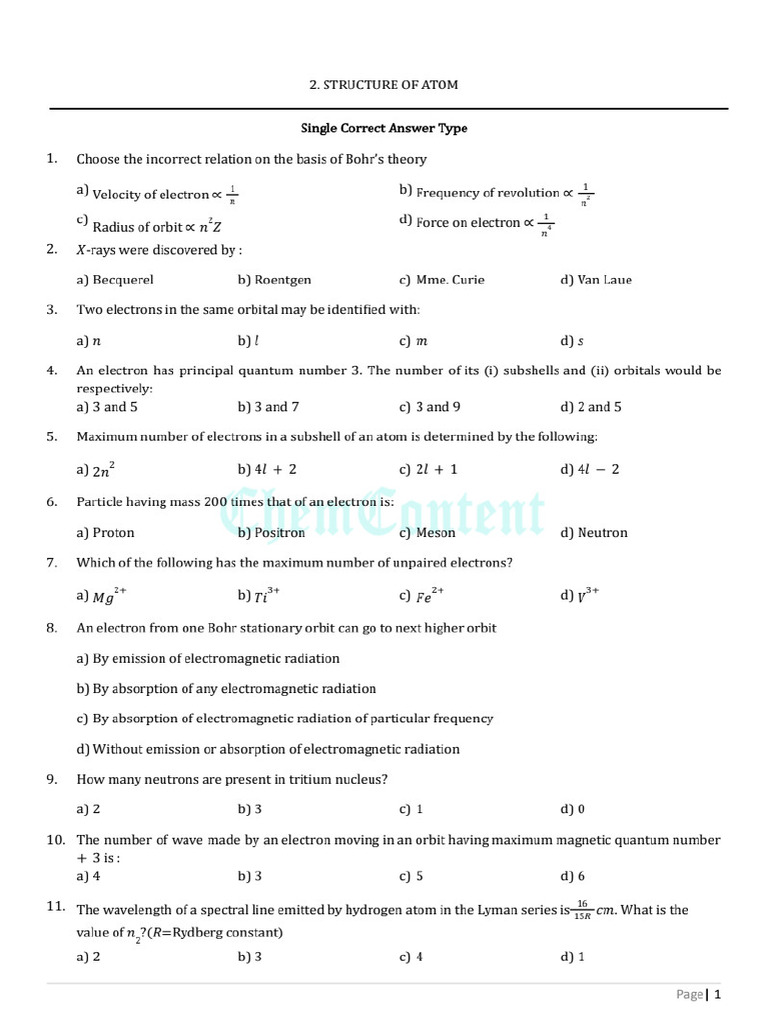 Unit 2 Structure of Atom 1600 PDF - Gdrive.vip | PDF