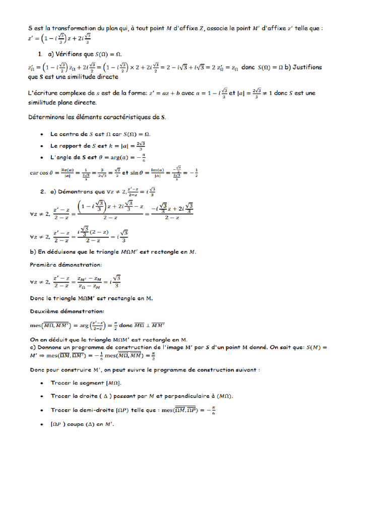 Correction Exo Complexe | PDF