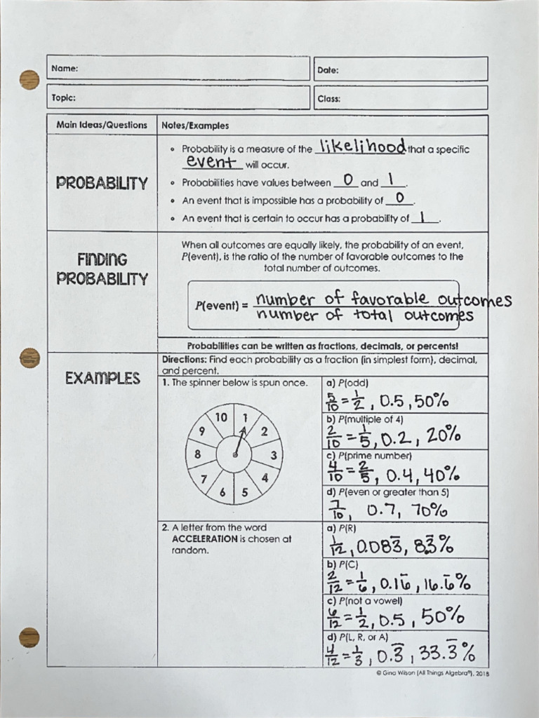 Probability Notes | PDF