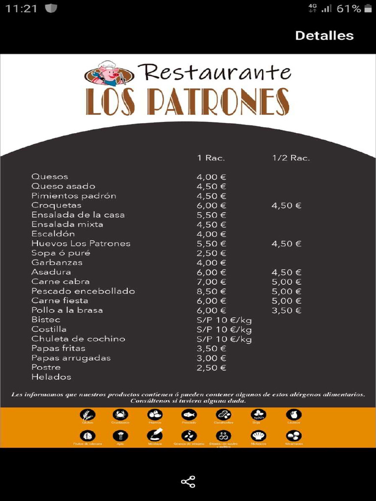 Restaurante Los Patrones Menu | PDF