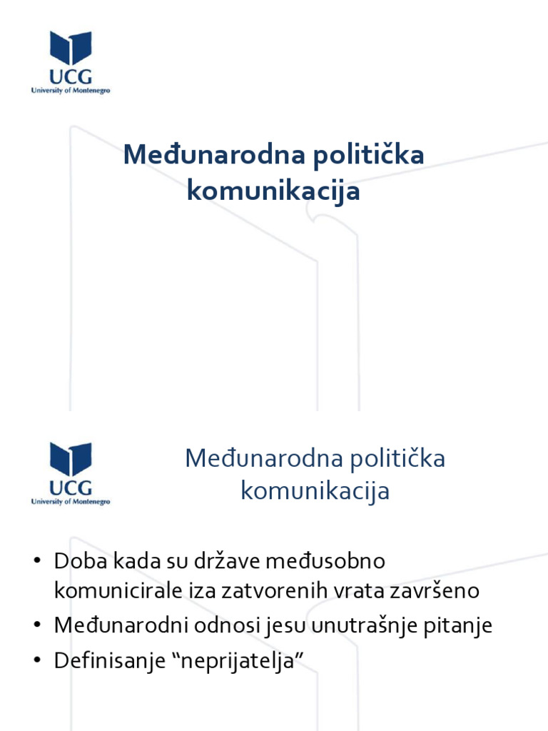 Medjunarodna Politicka Komunikacija | PDF