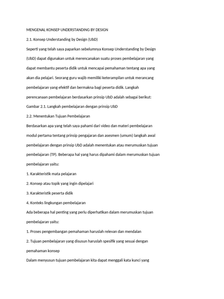 Memahami Konsep Understanding by Design | PDF