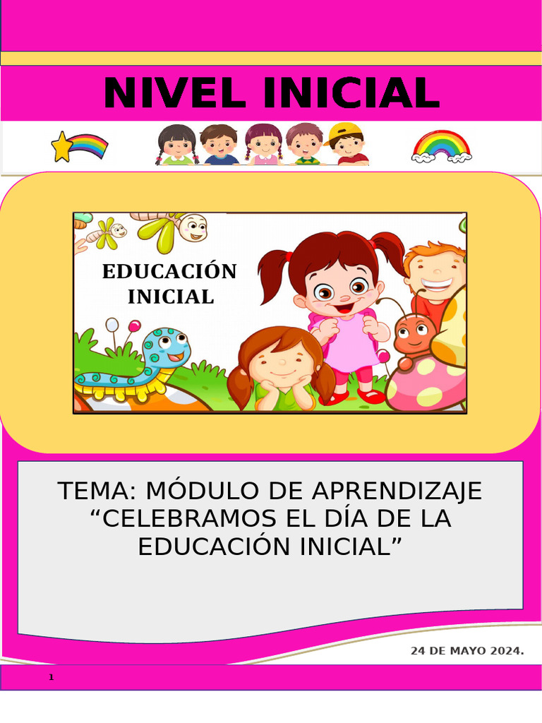 24 de Mayo - Docxcelebramos El Dia de Educacion Inicial | PDF | Educación de la primera infancia ...