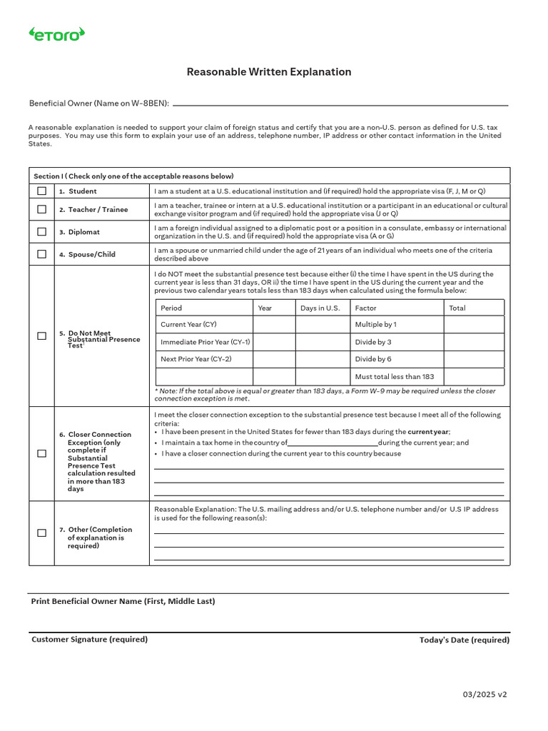 Nonresident Alien Reasonable Explanation | PDF | Travel Visa