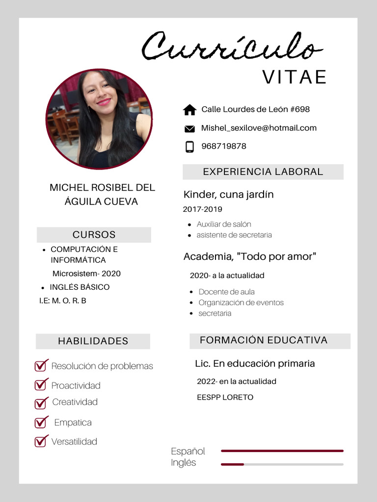 Curriculum Curriculo CV Academico Profesional Simble Marco Marketing ...