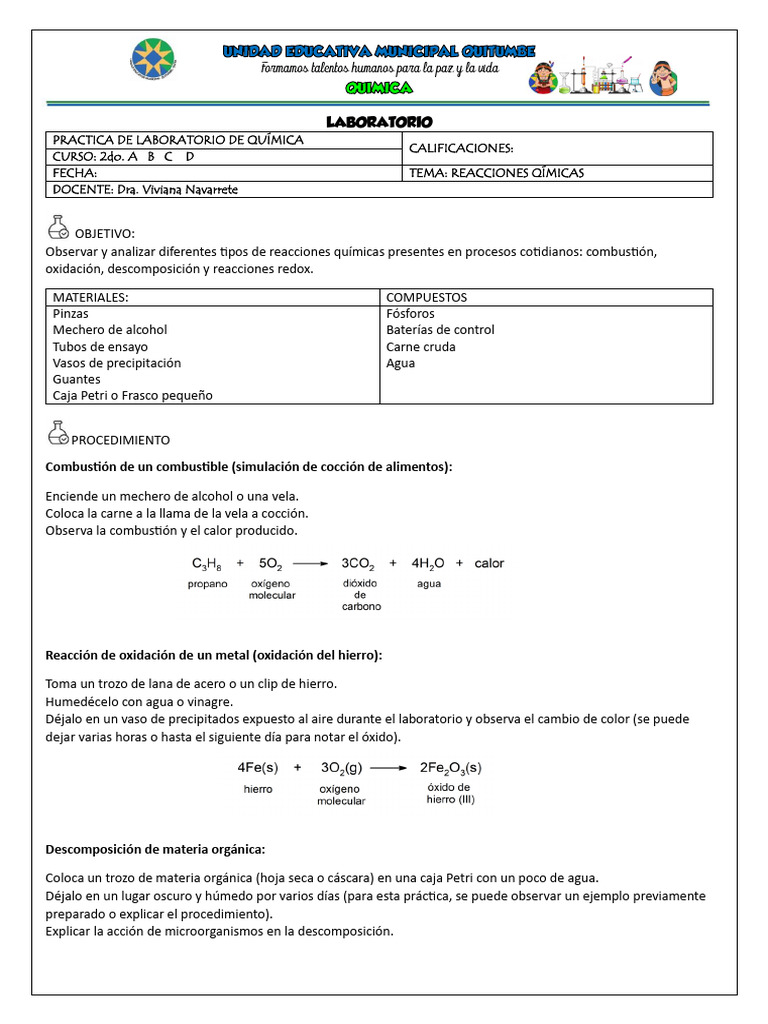 Reacciones (Química) | PDF | Redox | Combustión
