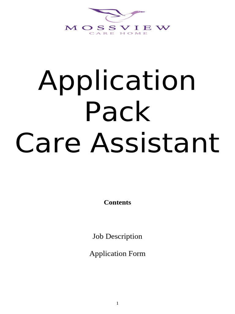 Care Assistant Application Pack | PDF | Background Check | Experience