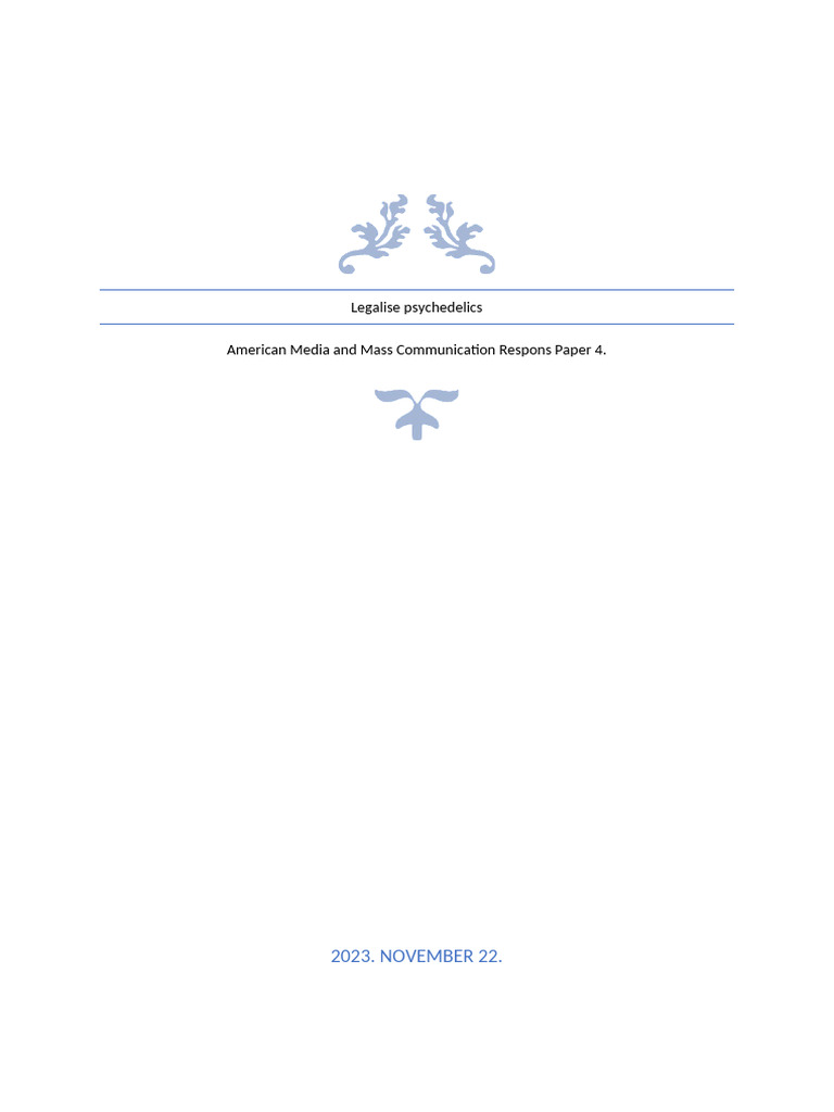 Legalizing Psychedelics: A Modern Debate | PDF | Psychedelic Drugs ...