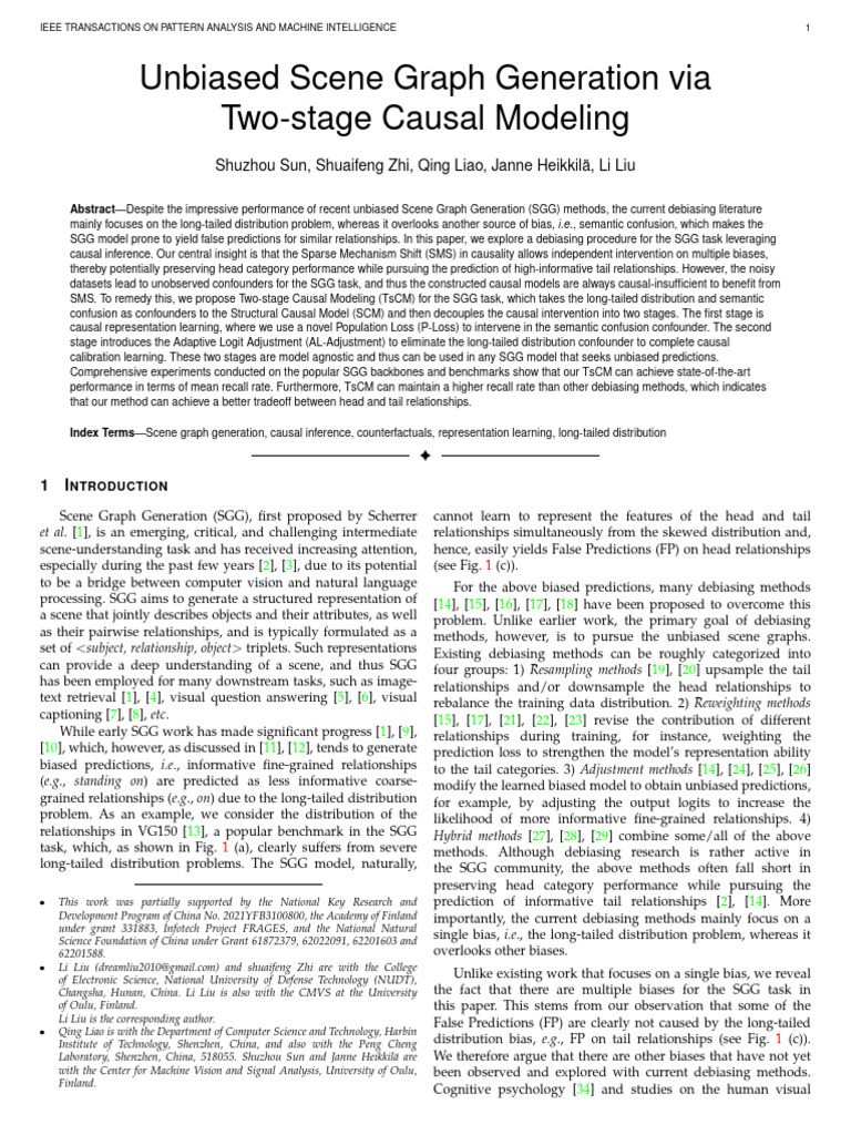 Unbiased Scene Graph Generation Via Two-Stage Causal Modeling | PDF ...
