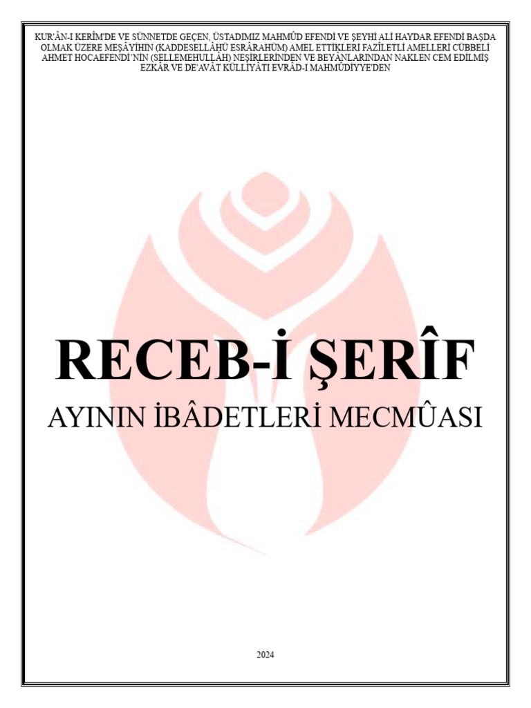(AR26) Recep (VII) Ayının Ibâdetleri Mecmûası | PDF