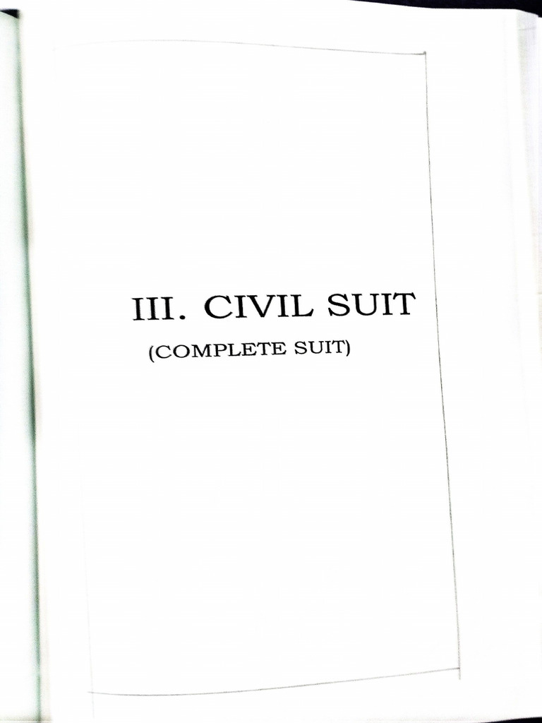 Civil Suit (Complete Suit) | PDF