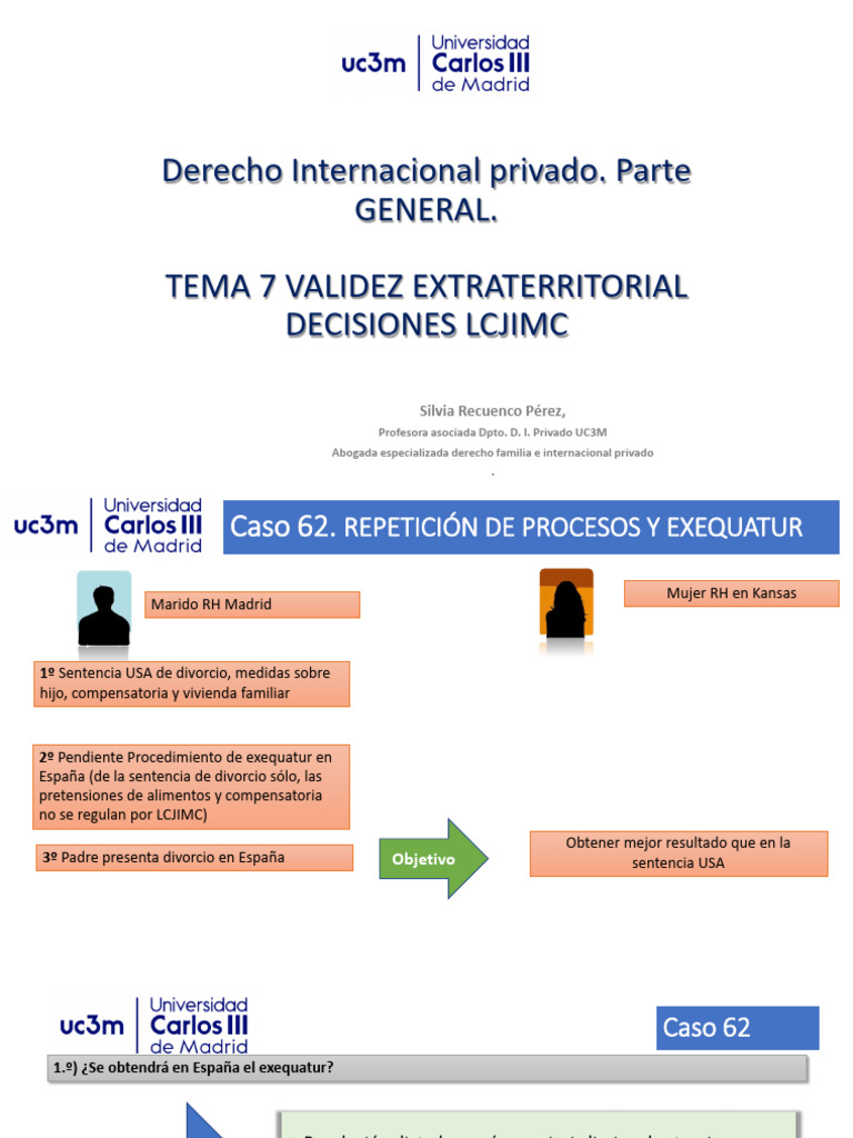DOS CASOS EXEQUATUR Y ESQUEMA EJECUCION LEC | PDF | Demanda judicial | Divorcio