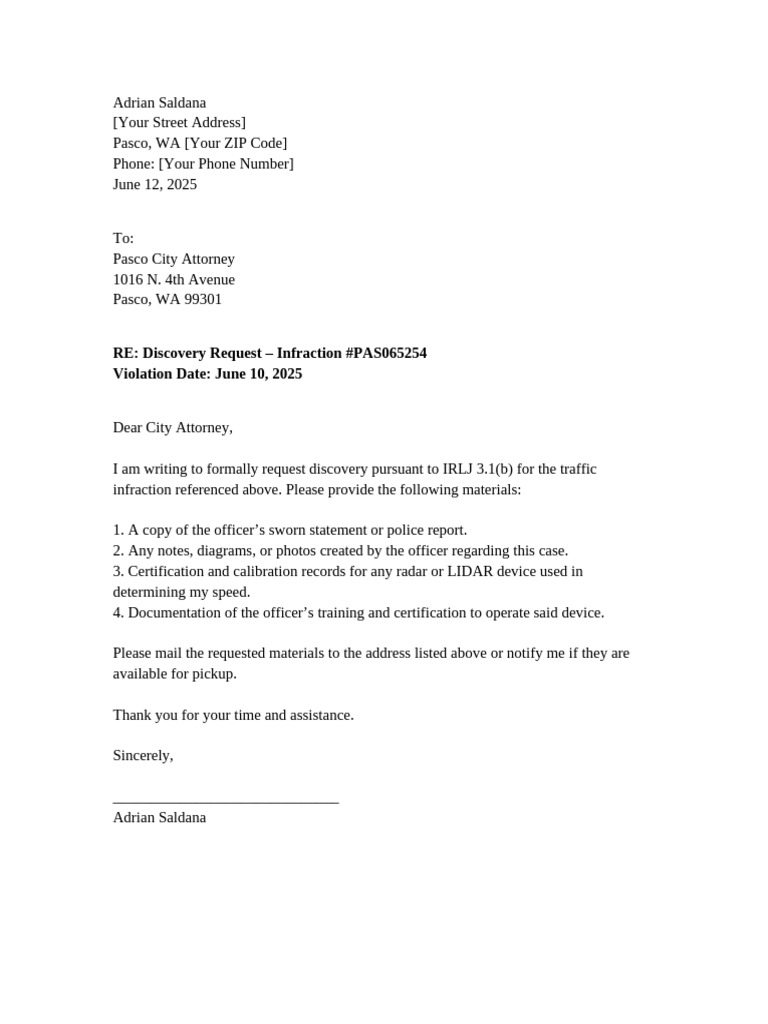Discovery Request Formatted Adrian Saldana | PDF