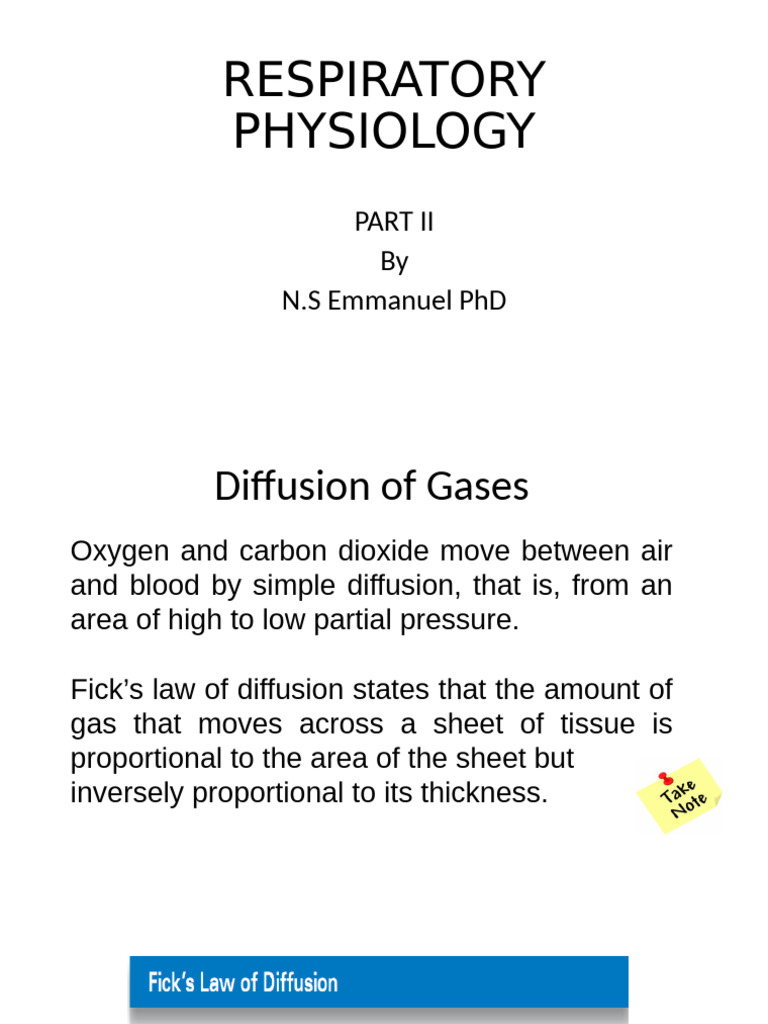 RESPIRATORY PHYSIOLOGY PART 2 Lecture Note | PDF | Exhalation | Hemoglobin