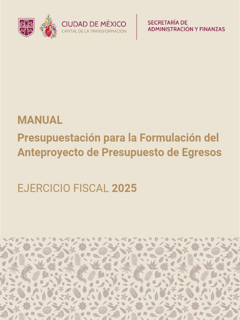 1 Manual Presupuestacion Anteproyecto 2025VF | PDF | Presupuesto | Infraestructura