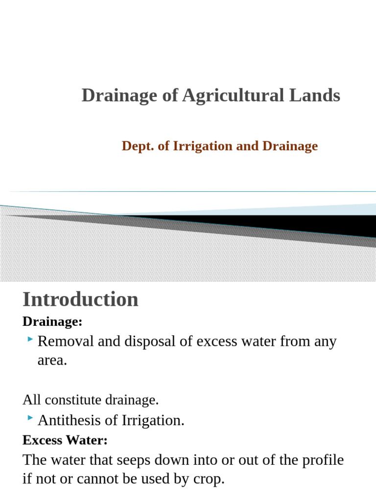 Agricultural Land Drainage Techniques | PDF | Drainage | Aquatic Ecology